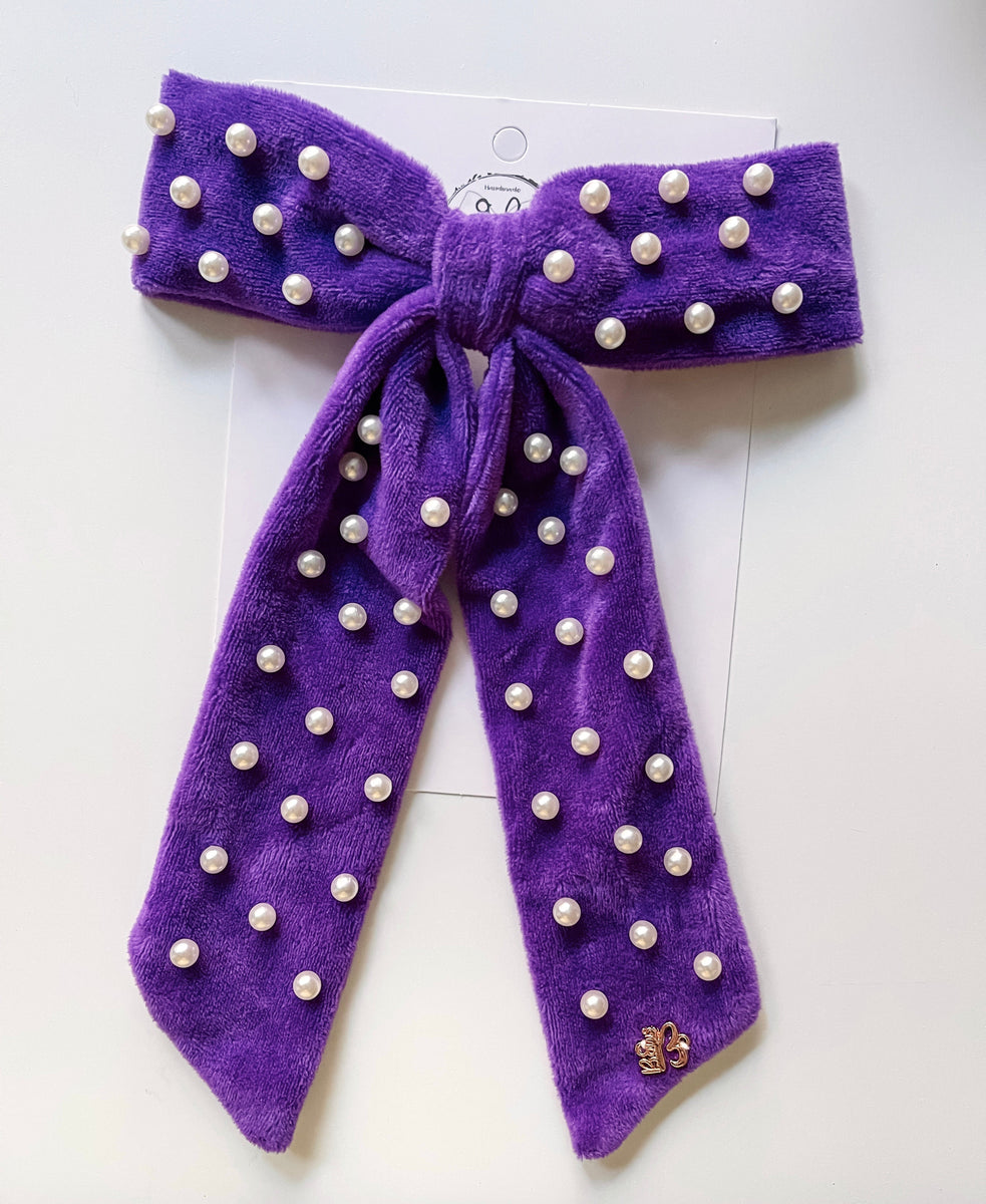 Purple Pearl Kara Bow – Beloved Bairn Bows