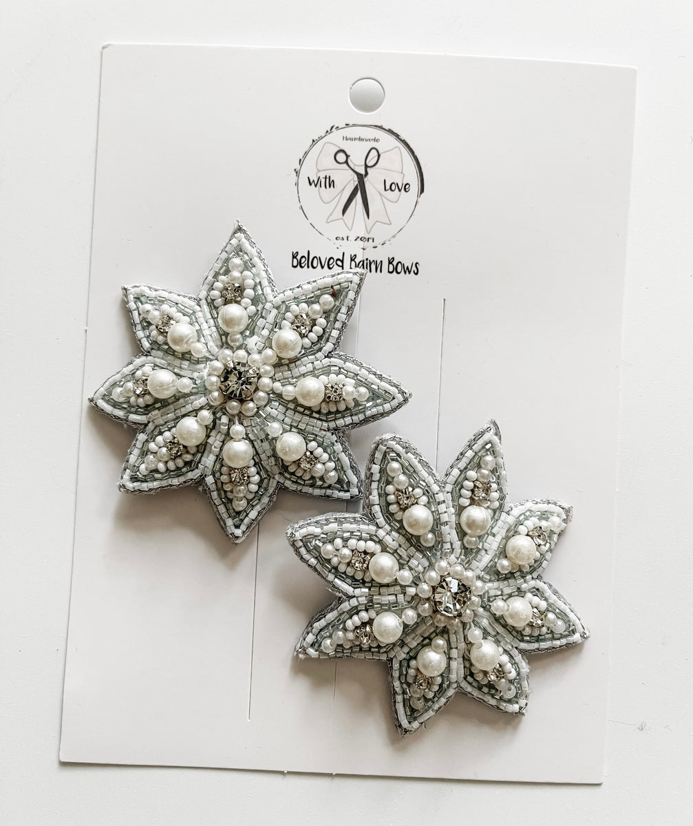 Snowflake Beaded Clips – Beloved Bairn Bows