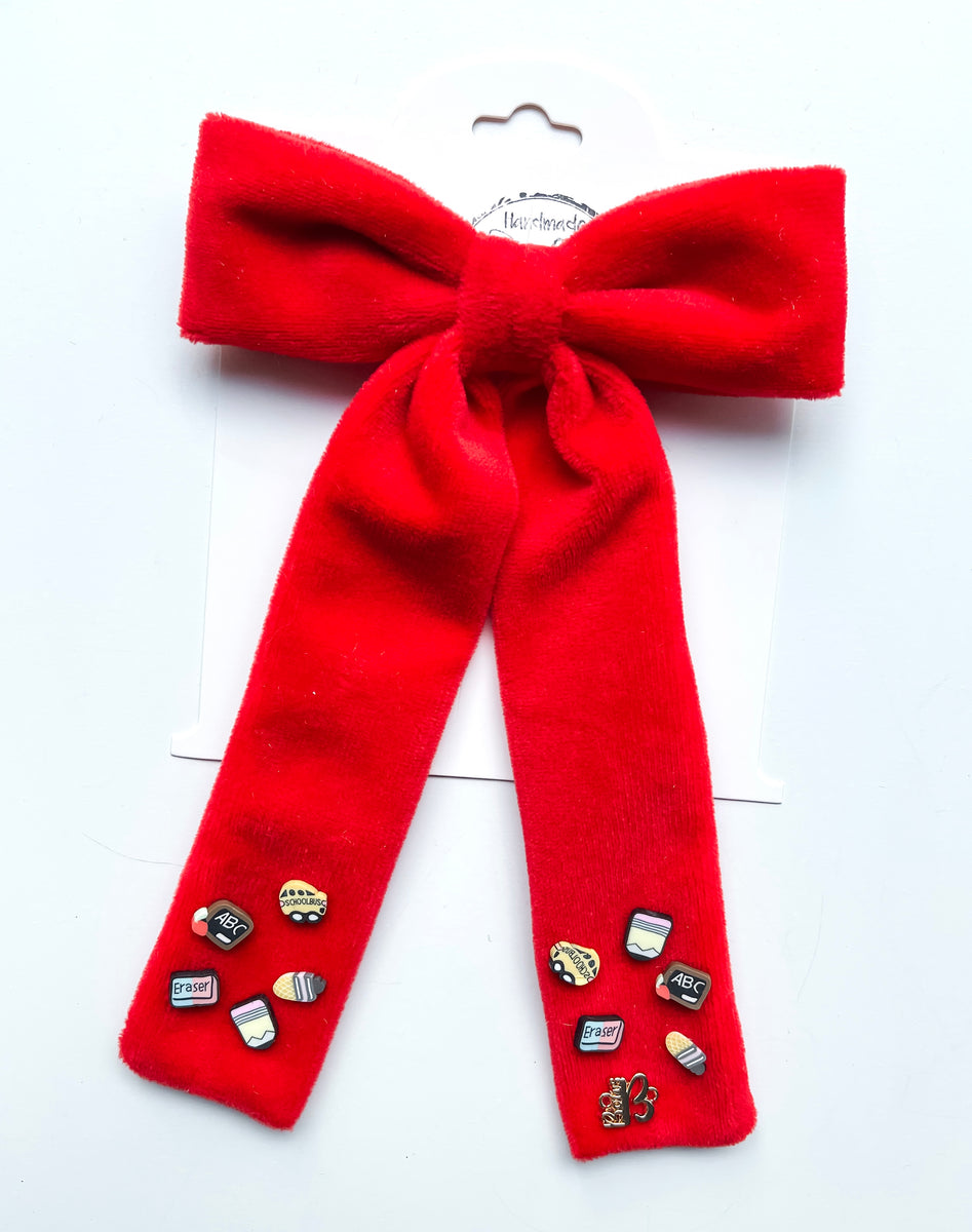 Red Embellished Petite Kara Bow – Beloved Bairn Bows