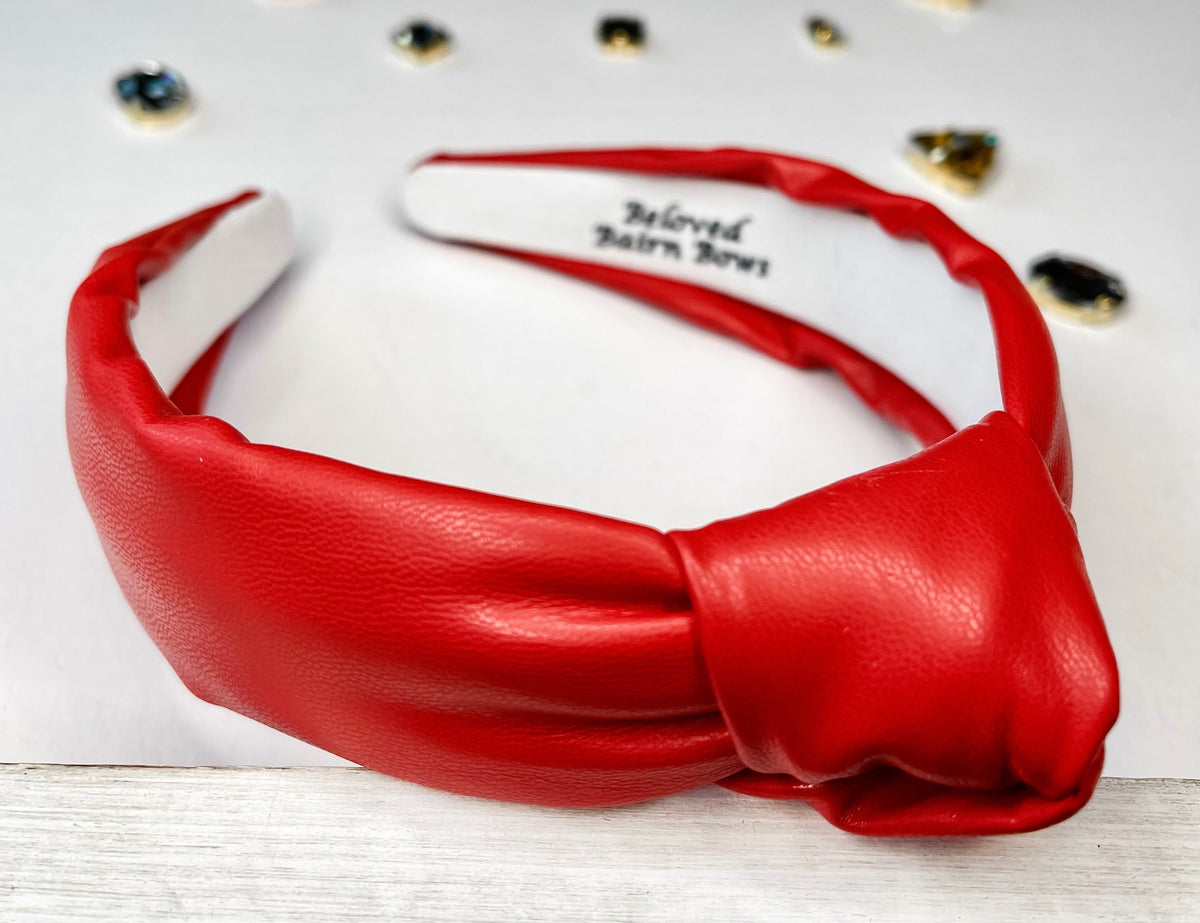 Red Faux Leather Headband – Beloved Bairn Bows